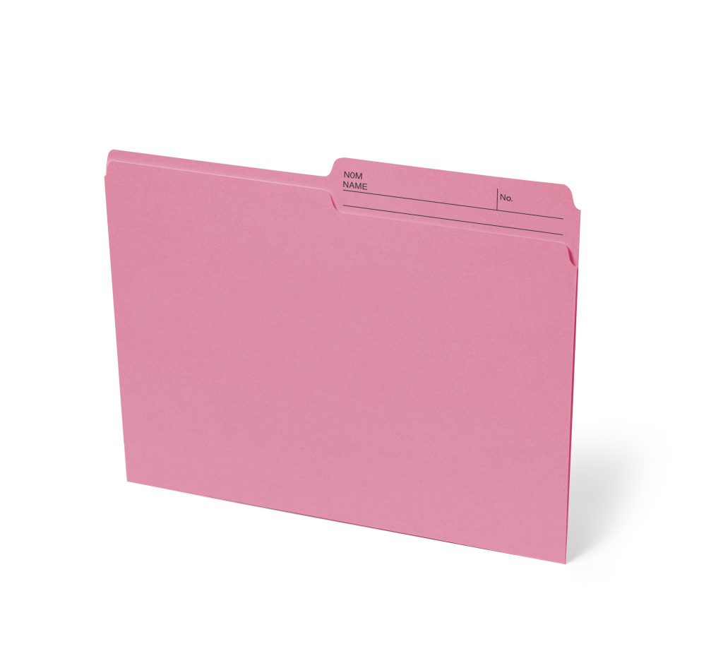 File Folder Size Letter Half Cut Tab Color Pink Pack 100 Continental 