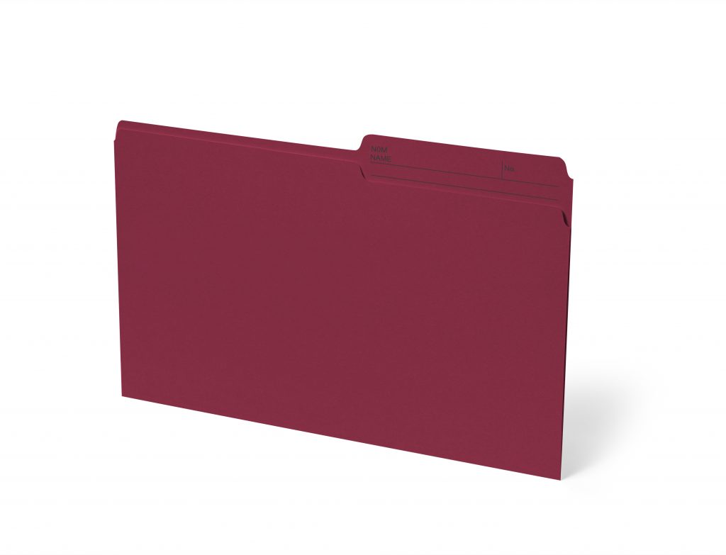 File Folder Size Legal Half cut tab Color Burgundy Pack 100 ...